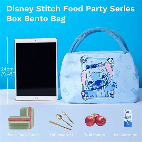 Miniso Disney Light Blue Stitch Dinner Party Series Square Box Shape