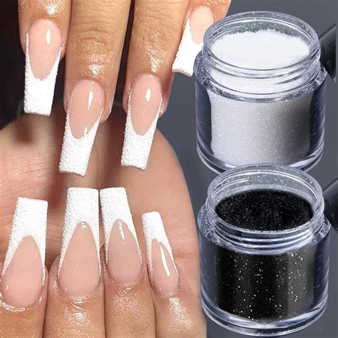 Vonrui Superfine French Nail Glitter Powder Black White