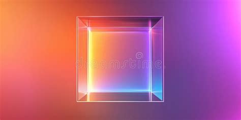 Colorful Glowing Rectangular Frame With Gradient Background For Modern