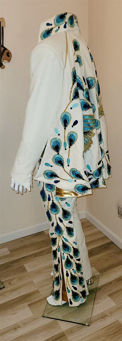 Elvis Presley Reproduction Peacock Jumpsuit Belt And Cape As Worn On
