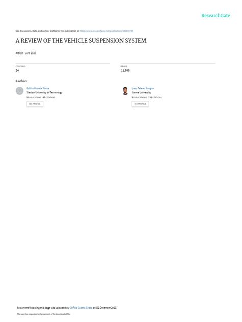 A Review Of The Vehicle Suspension System Pdf