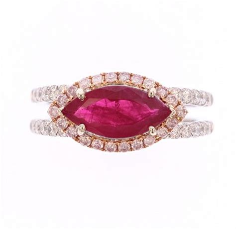 Hana Ruby And Rare Pink Diamond 18k Ring For Sale At Auction On 19th