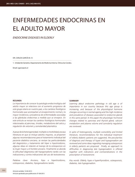 Pdf Enfermedades Endocrinas En El Adulto Mayor