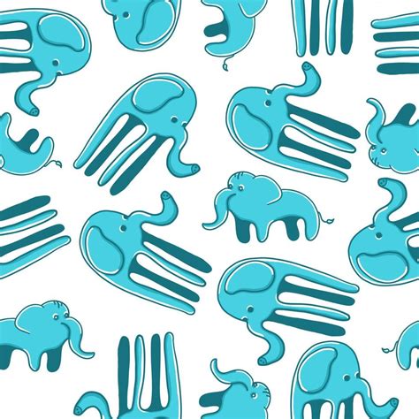 Elefantes De Patrones Sin Fisuras Ilustración Vectorial En Estilo