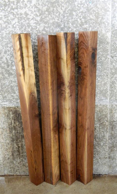 4 Reclaimed Kiln Dried Black Walnut 4x4 Turning Blocks Table Leg 9383