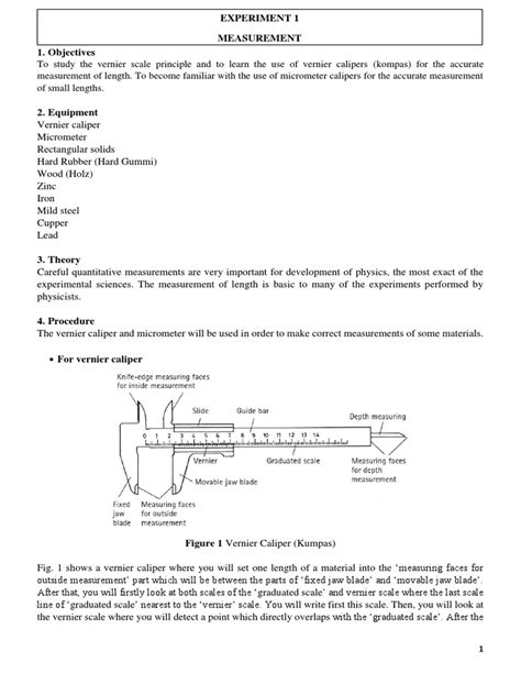 experiment 1 measurement pdf pdf measurement density