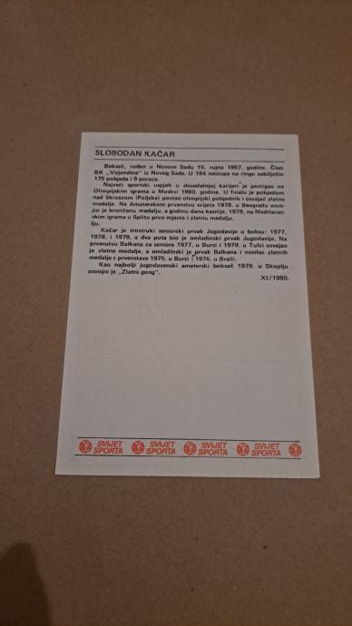 640 Kartica Svijet Sporta Slobodan Kačar