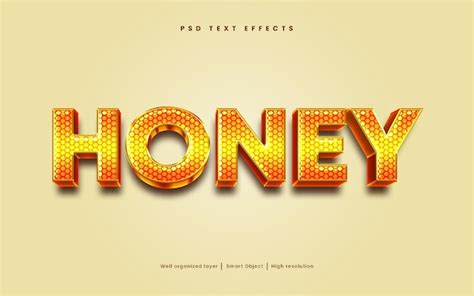 Premium Psd Honey Bee Editable Text Effect 3d Style