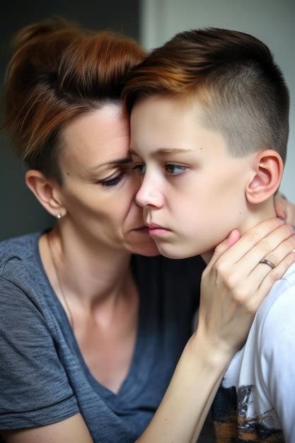 Premium AI Image Shot Of A Mother Comforting Her Autistic Son Created