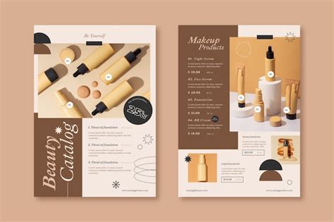 평면 디자인 제품 카탈로그 브로셔 무료 벡터