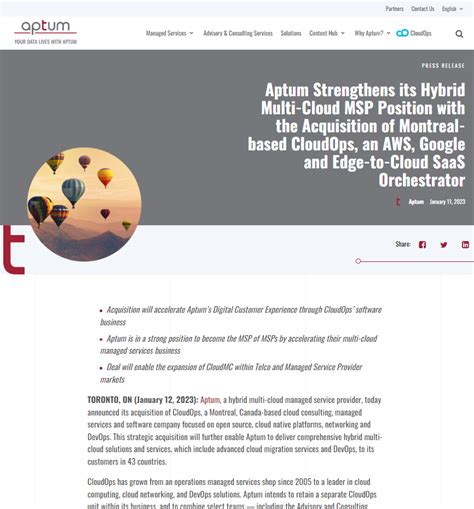 Cloudops Aptum Strengthens Its Hybrid Multi Cloud Msp Position With