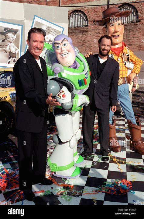 Los Angeles Ca October 23 1999 Actors Tim Allen Left And Tom Hanks