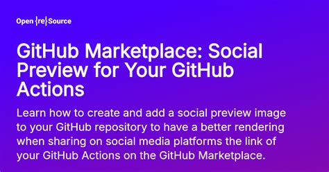 Github Marketplace Social Preview For Your Github Actions Open Re