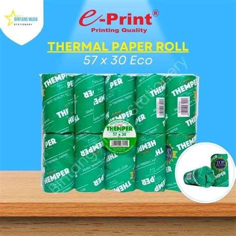 Jual Kertas Thermal 57x30 Eco E Print Thermal Paper Roll Themper