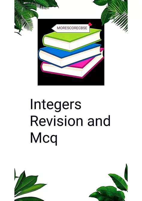 Ppt Class 7 Ex 1 Revision Mcq Integers Powerpoint Presentation Free Download Id 11928304