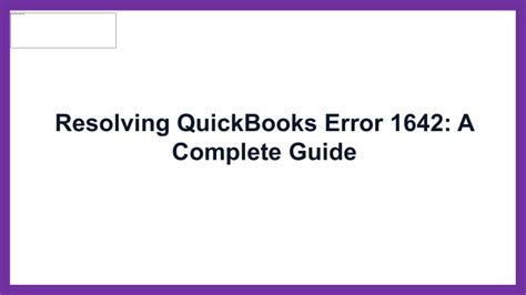 Quickbooks Error 1642 Fix Installation Issues Guide