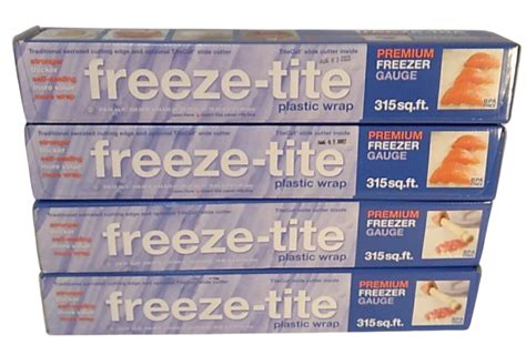 Lot Of 4 Freeze Tite Premium Plastic Freezer Wrap With Slide Cutter
