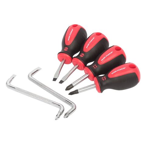 Task Force 6 Piece Stubby Screwdriver Set At