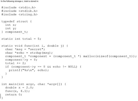 Solved I Is Stored In Static Stack Heap Msg Is Stored In Static Stack 1 Answer