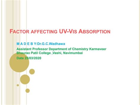 Solvents And Solvent Effect In Uv Vis Spectroscopy By Dr Umesh