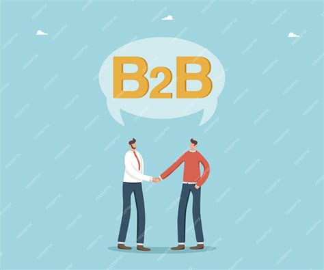 Premium Vector Men Handshake Under Speech Bubble With B2b