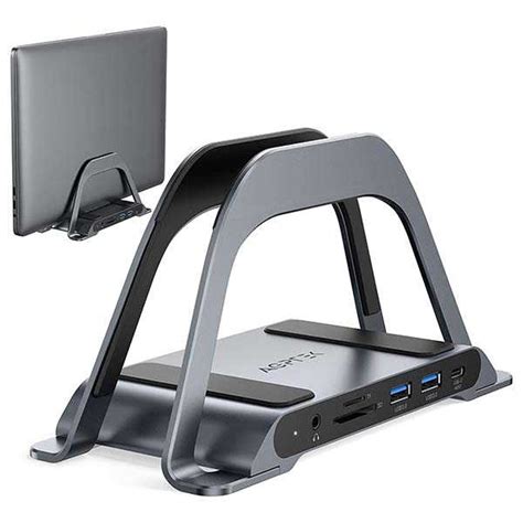 The 10 In 1 Usb C Docking Station Doubles As Vertical Laptop Stand
