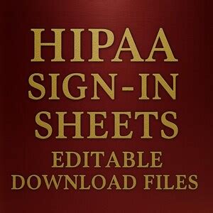 Hipaa Compliant Patient Sign In Sheets Editable Download Files Etsy
