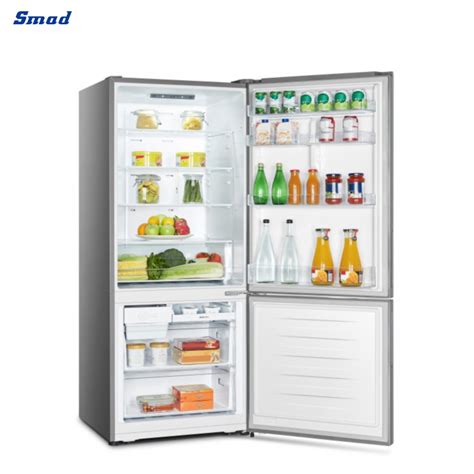 Household Stainless Steel Double Door Bottom Freezer Refrigerator