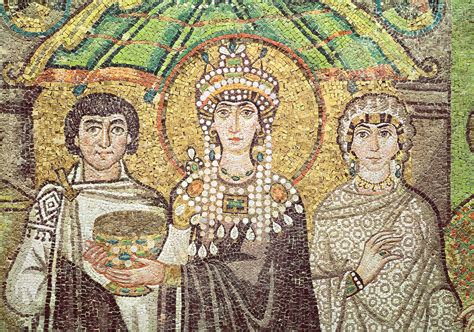 Empress Theodora With Her Court Of Two Ministers And Seven Women C547