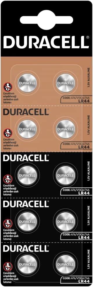Duracell Lr44 Duralock 15v Button Cell Battery 10 Pack Exp