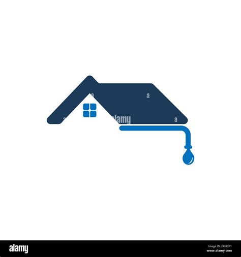 Gutter And House Roof Logo Template Roof Downspout Vector Design