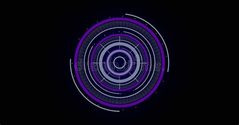 Image Of Round Scanner Over Stock Market Data Processing Against Blue Background Stock