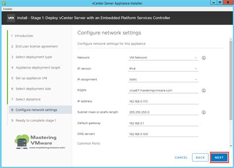 Install VCSA Mastering VMware