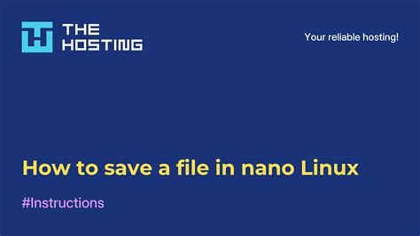 How To Save A File In Nano Linux
