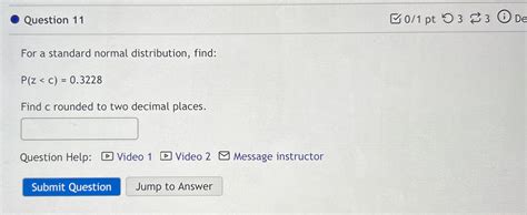 solved question 1101pt3⇄3for a standard normal distribution