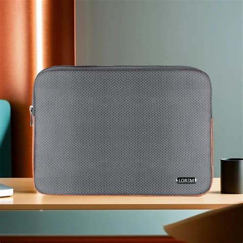 Lorem 15 6 Grey And Tan Office Laptop Sleeve Slip Cover Case With