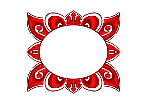 Red Orament Frame Border Vector Para El Diseño De Decoración Vector