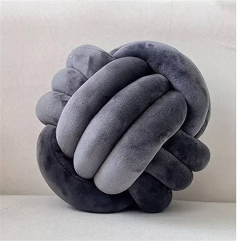 Velvet Knot Pillows Hand Knitted Knot Plush Ball Unique Bed
