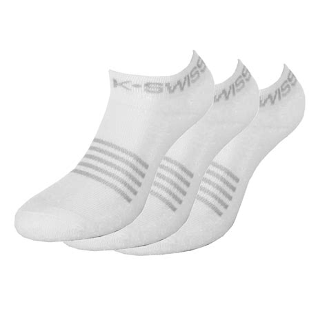 K Swiss Womens All Court Socks 3 Pack Whitegrey