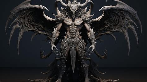 Premium Photo Realistic 3d Demon Statue Astaroth Hyperdetailed Renderings
