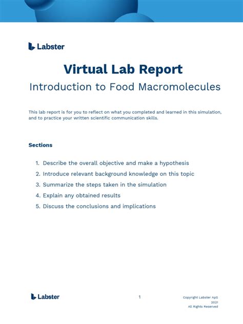 Virtual Lab Report Introduction To Food Macromolecules Pdf Macromolecules Carbohydrates