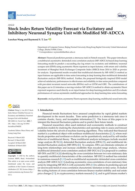 Pdf Stock Index Return Volatility Forecast Via Excitatory And Inhibitory Neuronal Synapse Unit
