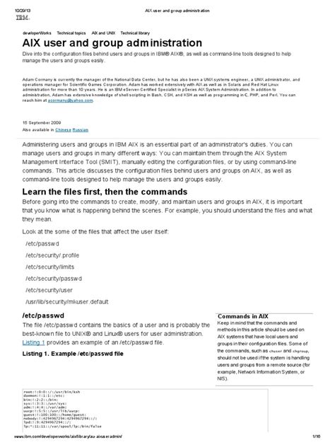 Aix User And Group Administration Pdf Command Line Interface