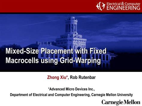 ppt mixed size placement with fixed macrocells using grid warping