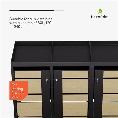 Blumfeldt Binsafe Bin Box 3 Bins Weatherproof Plantable