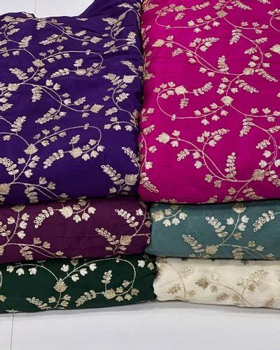 Pure Natural Crepe Embroidery Work At ₹ 100meter Crepe Fabric In