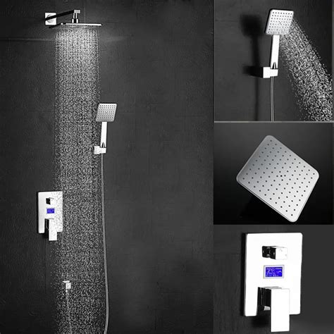 LCD Digital Shower Faucet Smart Display Pressure Balance Valve Shower Mixer Water Flow Bathroom