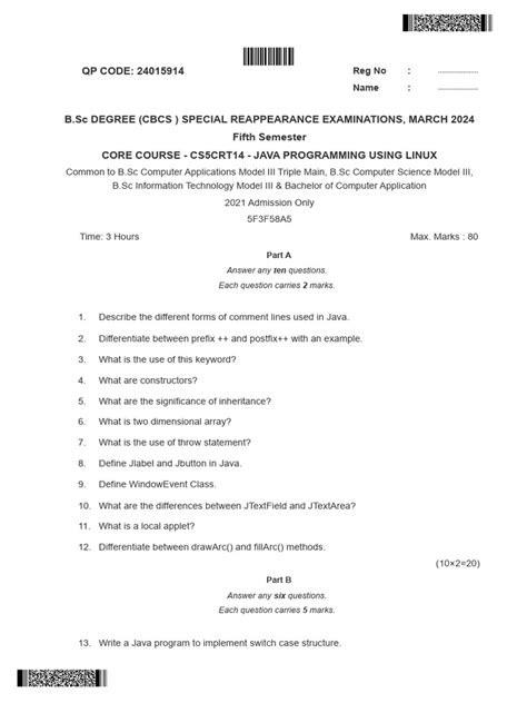 Java Programming Using Linux March Pdf Java Programming Language Computer Science