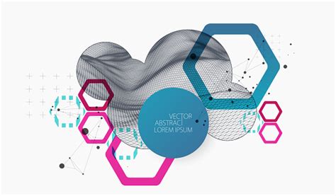 현대 과학 또는 기술 추상적 배경 와이어프레임 스팟 표면 그림입니다 벡터 3차원 형태에 대한 스톡 벡터 아트 및 기타 이미지 3차원 형태 개념 과학 Istock