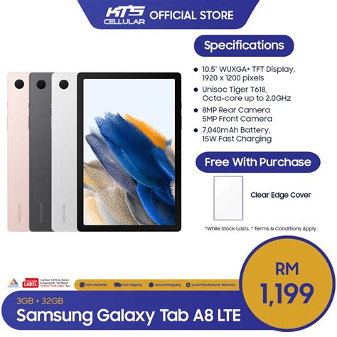 Samsung Galaxy Tab A Lte Tablet X Gb Gb Original Year Warranty By Samsung Malaysia